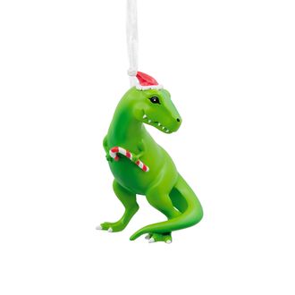 Hallmark Dinosaurier in Weihnachtsm&uuml;tze, Kunstharz, lustiger Baumschmuck