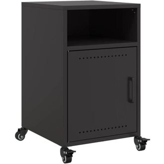 vidaXL Table de chevet noir 36x39x59 cm acier Vidaxl