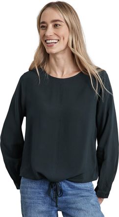 Street One Damen A345254 Bluse In Unifarbe, Cool Vintage Green, 46 EU