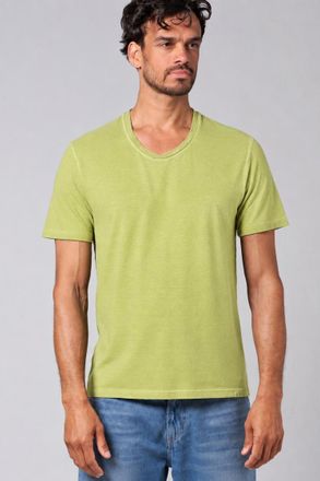 Hempage Hempage Herren vegan T-Shirt Rolled Up V-Neck Bamboo Gr&uuml;n