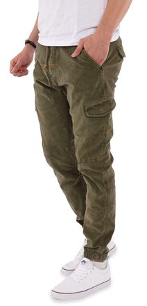 Indicode Herren Cord Hose Cargohose Sydney Baumwolle Cordhose Chino Jogger (Army, 4XL)