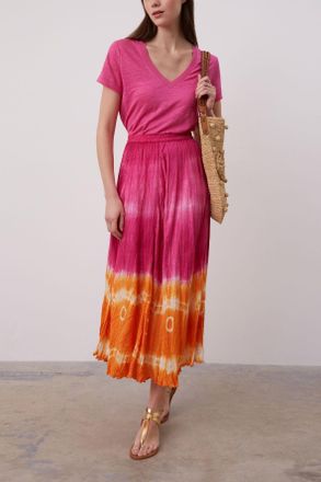 Gerard Darel Jupe longue tie & dye - BABETH - Rose vif