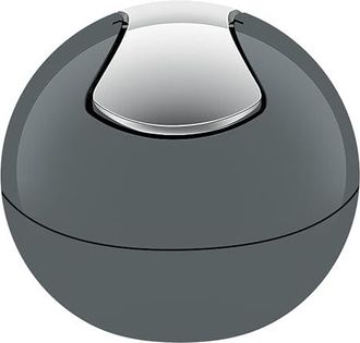 Spirella Poubelle Salle de Bains Récipient à cosmétiques 1 Litre Finition Brillante ou Mate Boîte à ordures à Couvercle pivotant Poubelle à Table Gris