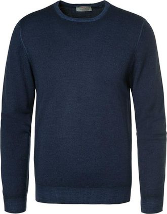 Gran Sasso Herren Pullover blau Merinowolle unifarben