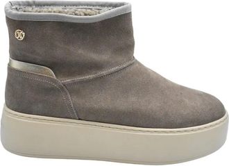Janet & Janet Stiefel - Taupe Suede Ankle Boots - Gr. 36 (EU) - in Grau - f&uuml;r Damen