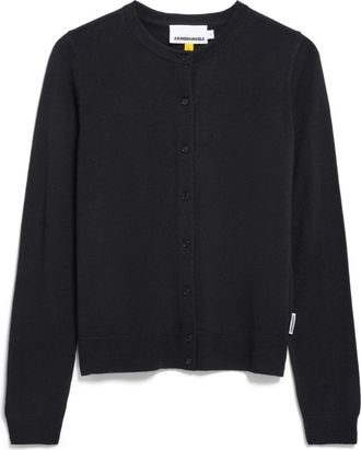 Armedangels Damen Strickjacke aus Merino-Wolle OPHALIAA Merino Slim Fit Black