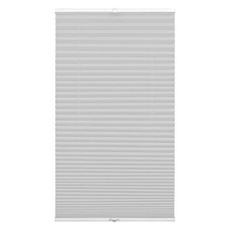Gardinia Plissee Concept Tageslicht, Blickdichtes Faltrollo, Alle Montage-Teile inklusive, EASYFIX Plissee verspannt mit Zwei Bedienschienen, Grau, 40 x 130 cm