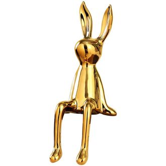 Pretyzoom Keramik Kaninchen Figur Sitzender Hase Osterdeko F&uuml;r Wohnzimmer Tischdeko Und Wohnaccessoires Kompakte Hasendekoration F&uuml;r Zuhause Und Party