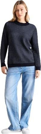 Cecil B303137 Pull structur&eacute; Bicolore, Bleu Universel, S Femme
