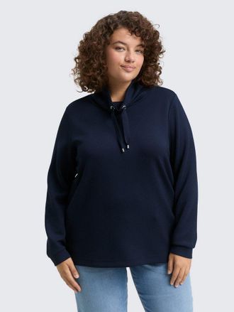 Tom Tailor Sweatshirt Strick & Sweatshirts Plus Size - Scuba Sweatshirt mit Stehkragen