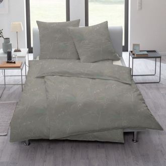 ESTELLA Mako Jersey Bettw&auml;sche 135x200 Cecilia Rauch Gr&auml;ser Schilf gr&uuml;n 6989-830