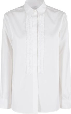 Aspesi Femme, Blouses et Chemises, Blanc, Taille: 38 FR Chemise Blanche à Manches Longues avec Rouches