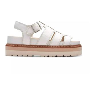 Clarks Wei&szlig;e Twist Damensandale - - Shoes - Damen - Beige - 41 EU