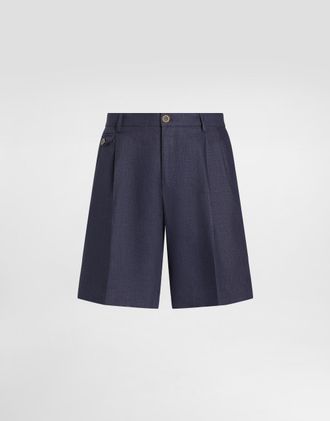 Dolce & Gabbana Bermudas Aus Leinen - Mann Hosen Und Shorts Blau 44