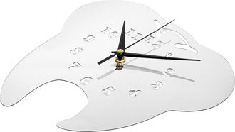 Aboofan Ger&auml;uschlose Zahnf&ouml;rmige Wanduhr Aus Acryl Analog F&uuml;r Schlafzimmer Und G&auml;stezimmer Stilvolle Wanddekoration Batteriebetrieben