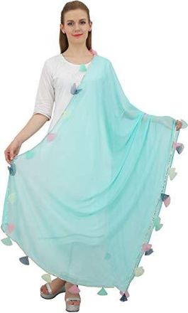 Phagun en mousseline de soie indienne dupatta longue etole Jeter Tassel ENTOURAGE Chunni-Monnaie