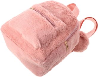 Hemobllo Pl&uuml;sch B&auml;renohren Rucksack Damen Freizeitrucksack mit Schulterriemen Rosa Vielseitiger Tagesrucksack f&uuml;r Schule und Reisen