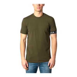 Dsquared2 T-shirt &agrave; bordure logo - Homme - Tops - Vert - Taille: XL