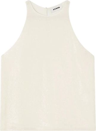 &Aacute;eron Femme, Tops, Blanc, Taille: 36 FR Lucia Sequin Top