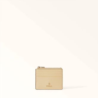 Furla Camelia Kartenetui S Cremino Beige Strukturiertes Leder Damen
