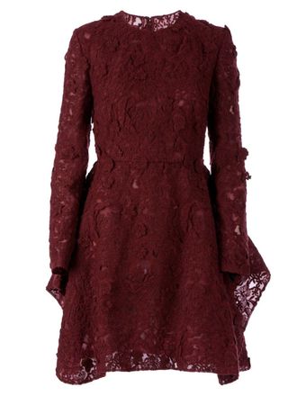 Giambattista Valli robe en dentelle - Rouge