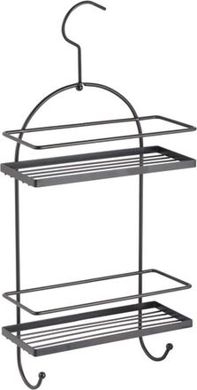 MSV Duschregal Duschablage Regal Badregal für Shampoo, Duschgel - Aluminium schwarz matt