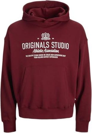 Jack & Jones Hood Sweat &agrave; Capuche Jorcambridge, Rouge tib&eacute;tain, M Homme