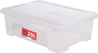 Sundis View Box, Aufbewahrungsbox mit deckel, 25L, transparentem Kunststoff, stapelbar, ideal zum Aufbewahren von Schr&auml;nken, im B&uuml;ro, in der Waschk&uuml;che oder 