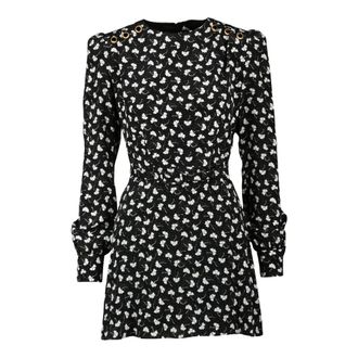 Alessandra Rich Seidenkleid mit Hemd&auml;rmeln - - Dresses - Damen - Schwarzk - XS