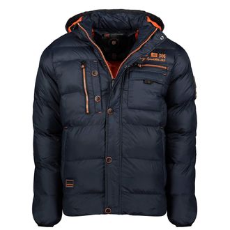 Geographical Norway CITERNIER Herren Daunenjacke, warm, wattiert, warme Jacke, Winterjacke, Herren, Windjacke, lang&auml;rmlig, Wattierung, leichter Stoff (Marineblau, XXL)