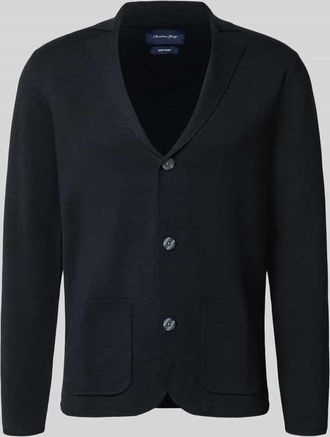 Christian Berg Regular Fit Strickjacke aus Woll-Mix mit Reverskragen