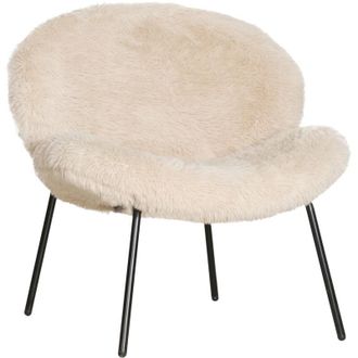 Happy Garden Fauteuil en fausse fourrure beige SACHA