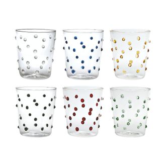 Zafferano Party Bicchiere Tumbler 45 Cl Set 6 Pz In Vetro Multicolore
