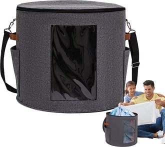 Generico Hutaufbewahrungsbox - Hut-Organizer mit gro&szlig;er Kapazit&auml;t, tragbare Hutbox | Reise-Huttasche, durchscheinender Hutaufbewahrungsbeh&auml;lter mit Deckel A