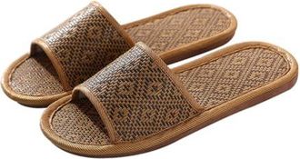 Garneck Pantoufles Rotin Unisexes Respirantes Antid&eacute;rapantes pour Int&eacute;rieur Semelle R&eacute;sistante Confort pour Maison et H&ocirc;tel Adapt&eacute;es pour Couples Usage Domest