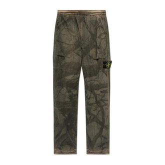 Stone Island Straight-leg Hosen with Logo Patch - - Trousers - Herren - Gr&uuml;n - W34