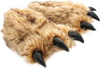 BESPORTBLE Pantoufles DHiver en Peluche Cr&eacute;atives Chaudes et Antid&eacute;rapantes Taille 30 CM Couleur Marron pour Int&eacute;rieur et Maison Confortable