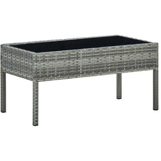 vidaXL Gartentisch Grau 75x40x37 cm Poly Rattan - Vidaxl