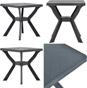 vidaXL Bistrotisch Anthrazit 70x70x72 cm Kunststoff - Gartentisch - Bistrotisch - Kunststoffe Möbel - Outdoor Möbeln - Terrasse Möbel - Home & Living