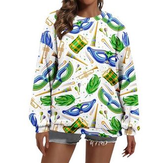 Generic Sweat-shirt sportif imprim&eacute; d&eacute;contract&eacute; &agrave; manches longues pour femme - Pull de printemps &agrave; manches longues et col rond - Multicolore