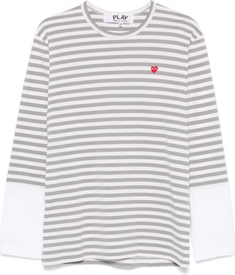 Comme Des Garçons Gestreiftes T-Shirt - Grau