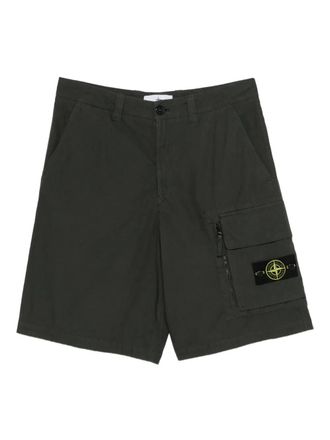 Stone Island short cargo &agrave; patch logo - Vert