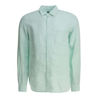 Beams Plus Homme, Chemises, Vert, Taille: M Chemise en Lin Vert