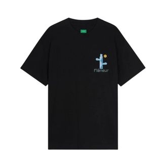 Flaneur Festival Map T-Shirt - - Tops - Herren - Schwarzk - S