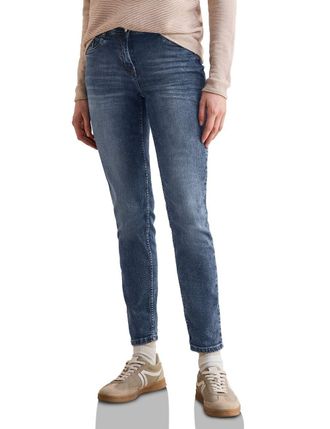 Cecil Damen Style Scarlett 1-knopf 49 Jeans Im Casual Fit, Mid Blue Wash, 30W / 30L EU