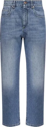 Brunello Cucinelli Femme, Jeans, Bleu, Taille: 40 FR Pantalon R&eacute;tro Cinq Poches