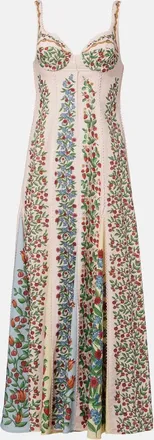 Farm Rio Maxikleid Fruit Beauty Scarf aus einem Leinengemisch