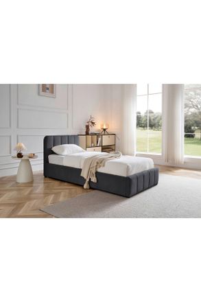 Boxxx Polsterbett, Grau, Holz, Pappel, massiv, 90x200 cm, Stoffauswahl, in verschiedenen Gr&ouml;&szlig;en erh&auml;ltlich, Schlafzimmer, Betten, Polsterbetten