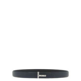 Tom Ford Verstellbarer- wendbarer G&uuml;rtel aus geh&auml;mmertem Leder - - Accessories - Herren - Schwarzk - 120 CM
