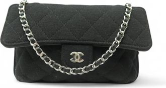 Chanel Crossbody Bags - NEUE CHANEL GEPOLSTERTE JERSEY SCHWARZE HANDTASCHE - Gr. unisize - in Schwarz - f&uuml;r Damen